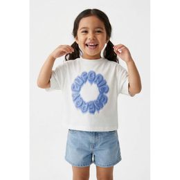 Kids Only M&auml;dchen KIDS Only T-Shirt &raquo;KOGPHINE LIFE SS SHORT PRINT TEE ZA JRS&laquo; Baumwolle, relaxed fit wei&szlig; 110/116