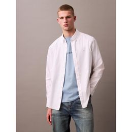 Calvin Klein Jeans Herren Langarmhemd &raquo;LS SOLID OXFORD CLASSIC SHIRT&laquo; Mit Rundhalsausschnitt wei&szlig; S, N-Gr