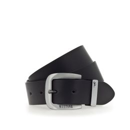 Mustang Herren Mustang Lederg&uuml;rtel &raquo;"Franklin"&laquo; mit &Uuml;berl&auml;nge, 3,5 cm breit, aus Rindsleder schwarz 130