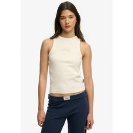 Superdry Damen Tanktop &raquo;ESSENTIAL LOGO RACER VEST&laquo; aus Baumwolle, Regular Fit, mit Rundhalsausschnitt, &auml;rmelloses Design beige XL