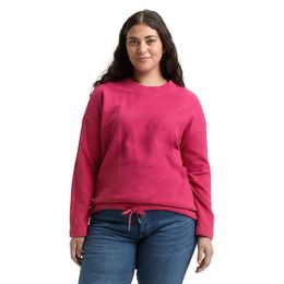 Tom Tailor Plus Damen Tom Tailor PLUS Sweatshirt, mit Kordelzug am Saum 46