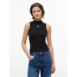 Tommy Jeans Damen Tanktop &raquo;TJW SLIM BADGE RIB MOCK TANK&laquo; Baumwollmischung, slim fit, igurbetont, in gerippter Struktur XS (34)