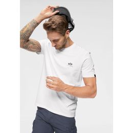 Alpha Industries Herren Rundhalsshirt &raquo;BASIC T SMALL LOGO&laquo; Baumwolle, regular fit wei&szlig; L