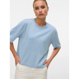 V&eacute;ro Moda Vero Moda Damen Kurzarmpullover &raquo;VMSILJE 2/4 O-NCK OVERSIZE PULL GA NOOS&laquo; Viskosemischung, oversize blau XS