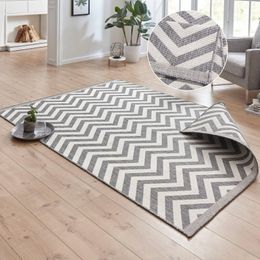 NORTHRUGS Teppich &raquo;Palma Wendeteppich&laquo; rechteckig 5 mm H&ouml;he In-& Outdoor, Wetterfest, Balkon, L&auml;ufer, Wohnzimmer, Wasserfest grau Kunstfaser B : 240cm