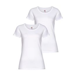 Fruit of the Loom Damen Fruit of the Loom Rundhalsshirt &raquo;Lady Fit Premium&laquo; Packung, 2er-Pack, 2 Stk. wei&szlig; XXL (44)