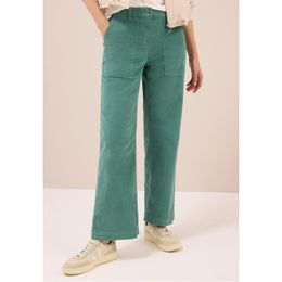 Cecil Damen Cordhose &raquo;Style Neele&laquo; Wide Leg, High Waist gr&uuml;n 36, L&auml;nge 28