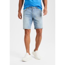 Buffalo Herren Jeansshorts &raquo;5-Pocket Shorts&laquo; mit normaler Bundh&ouml;he, kurze Hose aus elastischer Denim-Qualit&auml;t blau 34, N-Gr