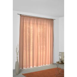 WIRTH Vorhang &raquo;Sunday&laquo; Kr&auml;uselband 1 Stk. tlg. nach Ma&szlig; orange Jacquard, Baumwolle, Polyester 255cm, Kr&auml;uselband, 141cm