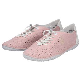 Rieker Damen Slip-On Sneaker Schlupfschuh, Halbschuh, Freizeitschuh mit Schnellverschluss rosa 36