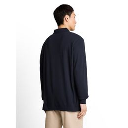 Tom Tailor Herren Tom Tailor Langarm-Poloshirt mit Polokragen und Knopfleiste blau XXL