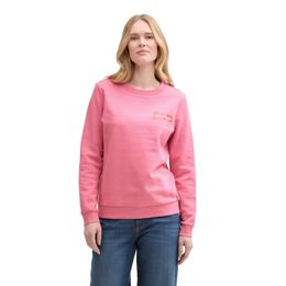 Tom Tailor Damen Tom Tailor Sweatshirt, mit Frontprint rosa L (40)