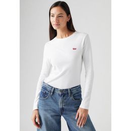 Levi's Levi's Damen Langarmshirt &raquo;ESSENTIAL HM LS TEE&laquo; mit Logo Stickerei wei&szlig; S (36)