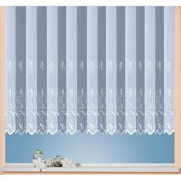 Weckbrodt-Gardinen Gardine &raquo;Br&uuml;ssel&laquo; Kr&auml;uselband 1 Stk. tlg. echte Stickerei, Voile, halbtransparent, Bord&uuml;re, Kante, gebogt, Store wei&szlig; Voile, Polyester 145cm, 