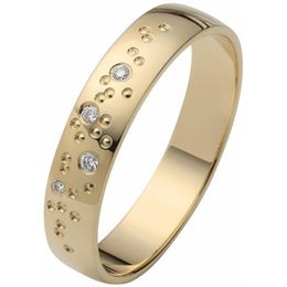 Firetti Unisex Trauring &raquo;Schmuck Geschenk Gold 375 Hochzeit Ehering "LIEBE" Sterne&laquo; Made in Germany, wahlweise mit oder ohne Brillanten gold 17, 0,03 
