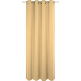 Adam Vorhang &raquo;Graphic Ventus Light&laquo; &Ouml;sen 1 Stk. tlg. aus 100% Bio-Baumwolle gelb Jacquard, Baumwolle (Bio-Baumwolle) 145cm, &Ouml;sen, 145cm