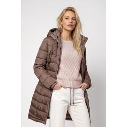 monari Damen Steppmantel &raquo;Mantel Stepp&laquo; Regular fit mit Stehkragen und Kapuze braun 40