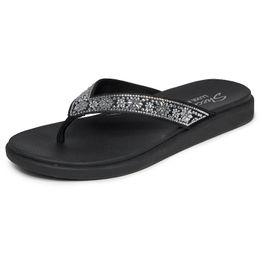 Skechers Damen Zehentrenner &raquo;MEDITATION LUXE&laquo; Sommerschuh, Strandschuh, Urlaubsschuh mit Glitzersteine schwarz 37