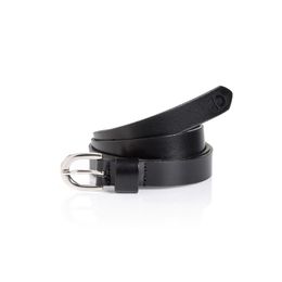 Tom Tailor Damen Tom Tailor Synthetikg&uuml;rtel &raquo;TTDPAULA&laquo; aus glattem Echtleder mit filigraner Dornschlie&szlig;e &ndash; 1,5 cm schmal schwarz 100