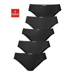H.I.S. H.I.S Damen Slip 5er-Pack, aus elastischer Baumwoll-Qualit&auml;t schwarz 44