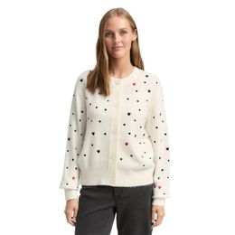 Tom Tailor Denim Damen Tom Tailor Denim Cardigan mit Stickereien wei&szlig; L