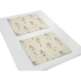 Adam Platzset &raquo;Ballerina&laquo; GOTS organic,zertifiziert durch CERES 0242f&uuml;r Kinder rosa Obermaterial: 100% Baumwolle B/L: 40cm x 30cm, 2 Stk., Bio-Baumwolle, 