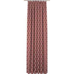 Adam Vorhang &raquo;Maroccan Shiraz&laquo; Kr&auml;uselband 1 Stk. tlg. aus 100% Bio-Baumwolle rot Jacquard, Baumwolle (Bio-Baumwolle) 145cm, Kr&auml;uselband, 145cm