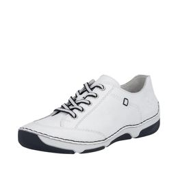Rieker Damen Sneaker Halbschuh, Freizeitschuh, Schn&uuml;rschuh mit Rahmennaht schwarz-wei&szlig; 41
