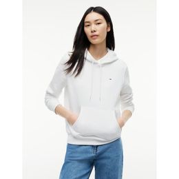 Tommy Jeans Damen Kapuzensweatshirt &raquo;TJW REG S FLAG HOODIE&laquo;, mit Logo-Flag, Regular Fit wei&szlig; XL (42)