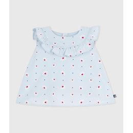 Petit Bateau Blouse girl size 60 Navy / Light blue / Red / White