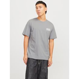 Jack & Jones Jack & Jones Herren T-Shirt &raquo;JJECORP Herren-Tee mit figurbetonter Silhouette&laquo; bedruckt, modisch, schmal, Baumwolle, Rundhals grau XS