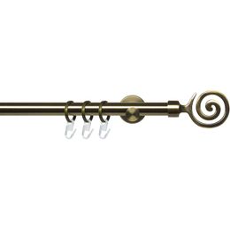 Liedeco Gardinenstange &raquo;Stilgarnitur 20 mm Blues Eric&laquo; &Oslash; 20 mm 1 l&auml;ufig-l&auml;ufig Fixma&szlig; Gardinenstange Komplett gold Eisen B/L: 120cm &Oslash; 20mm, 1 Stk., 1 l&auml;ufig