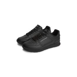 Tommy Hilfiger Herren Sneaker &raquo;LIGHT EVA RUNNER LEATHER&laquo; Schn&uuml;rer, Halbschuh, Freizeitschuh mit Logoschriftzug schwarz 42