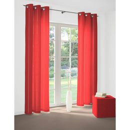 WIRTH Vorhang &raquo;Felsted&laquo; &Ouml;sen 1 Stk. tlg. rot Jacquard, Polyester 150cm, &Ouml;sen, 132cm