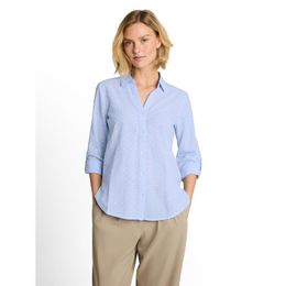 Tom Tailor Damen Tom Tailor Klassische Bluse Sommerbluse im Streifen-Look/mit Turn-Up-&Auml;rmeln blau 42
