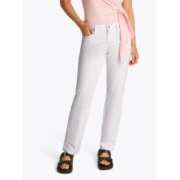 Tommy Hilfiger Damen Straight-Jeans &raquo;CLASSIC STRAIGHT RW&laquo; mit Logo-Badge, in Kn&ouml;chell&auml;nge wei&szlig; 34, L&auml;nge 30
