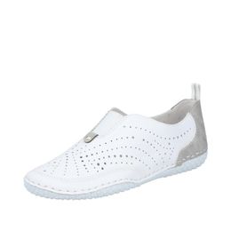 Rieker Damen Slipper Slip-on Sneaker, Schlupfschuh, Halbschuh mit Gummizug wei&szlig; 40