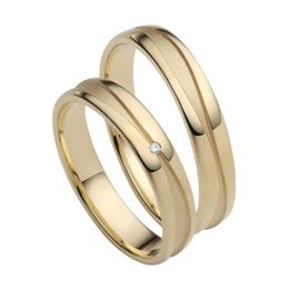Firetti Unisex Trauring &raquo;Schmuck Geschenk Gold 750 Hochzeit Ehering "LIEBE"&laquo; Made in Germany, wahlweise mit oder ohne Brillant gold 64, ohne Brillant,