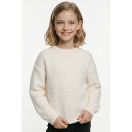 Kids Only M&auml;dchen KIDS Only Rundhalspullover &raquo;KOGNEWPIUMO L/S PULLOVER CP KNT NOOS&laquo; Kunstfaser wei&szlig; 158/164