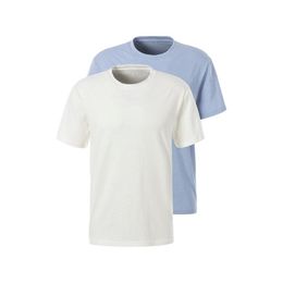 John Devin Herren T-Shirt &raquo;mit Slub-Garn Struktur&laquo; Packung, 2er-Pack, 2 Stk. aus leichter, strukturierter Baumwollqualit&auml;t - im 2er-Sparpack wei&szlig; M (