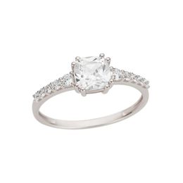 Firetti Damen Goldring &raquo;Schmuck Geschenk Gold 333 Damenring Verlobungsring Goldring Solit&auml;r&laquo; mit Zirkonia (synth.) wei&szlig; 17, Wei&szlig;gold 333, 1,6mm