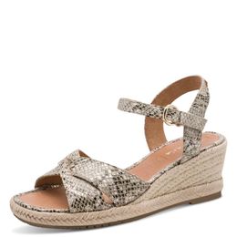 Tamaris Damen Keilsandalette , Riemchensandale, Sommerschuh mit modischer Kreuzbandage 40
