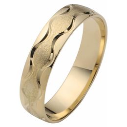 Firetti Unisex Trauring &raquo;Schmuck Geschenk Gold 375 Hochzeit Ehering "LIEBE" Welle&laquo; Made in Germany, wahlweise mit oder ohne Brillant gold 18, ohne 