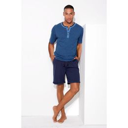 AUTHENTIC LE JOGGER Herren AUTHENTIC LE JOGGER Pyjama 1 St&uuml;ck, 2 tlg. Schlafanzug mit aufwendigem Ausschnitt und Knopfleiste blau 52/54 (L)