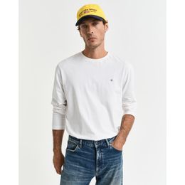 Gant Herren Langarmshirt &raquo;REG SHIELD LS T-SHIRT&laquo; mit Logostickerei auf der Brust beige 5XL