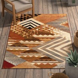 Gino Falcone Teppich &raquo;Outdoor-Africa 35&laquo; rechteckig 5 mm H&ouml;he Flachgewebe, In- und Outdoor geeignet, Wohnzimmer braun Kunstfaser B : 80cm 1 Stk., 5mm, L: 165cm