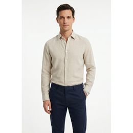 BOSS Orange Herren BOSS Orange Leinenhemd &raquo;Relegant 6 M&laquo; Kentkragen, reines Leinen, Regular Fit beige L (41/42), N-Gr