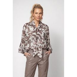 monari Damen Klassische Bluse &raquo;Bluse Blume allover&laquo; Regular fit mit Blumenmuster 40