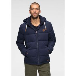 Bruno Banani Herren Steppjacke mit Kapuze leicht, wasserabweisend, modischer Stil, mit dekorativen Badges blau M (50)