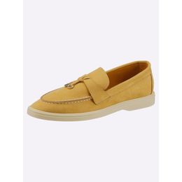 Heine Damen Slipper, Gelb, Gr. 39, Mokassins & Slippers, Material: Synthetik